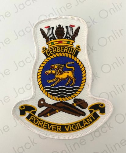 HMAS Cerberus Crest Cloth Patch - RAN Uniforms, Navy Accessories Medals ...