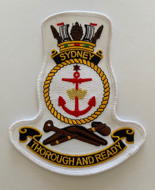 HMAS Sydney Crest Cloth Patch - RAN Uniforms, Navy Accessories Medals ...
